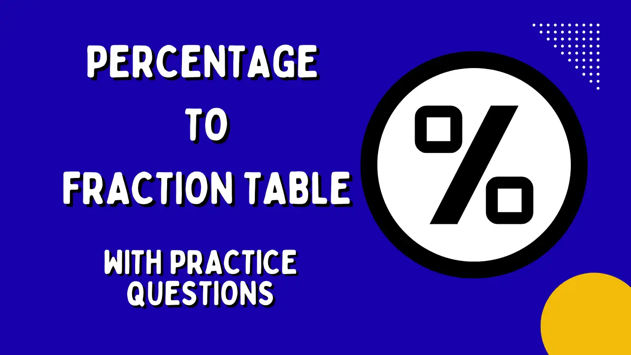 Percentage To Fraction Table PDF – Easy Guide With Formulas, Examples ...